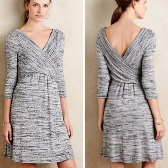 Anthropologie | Dresses | Anthropologie Amadi Fara Surplice Lola Gray ...